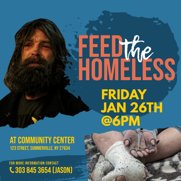 Feed The Homeless Instagram Post Template | PosterMyWall
