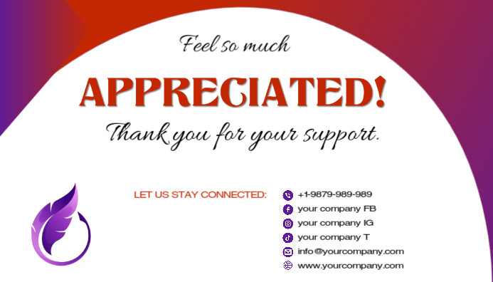 Feel Appreciated Business Complementary Card Template | PosterMyWall