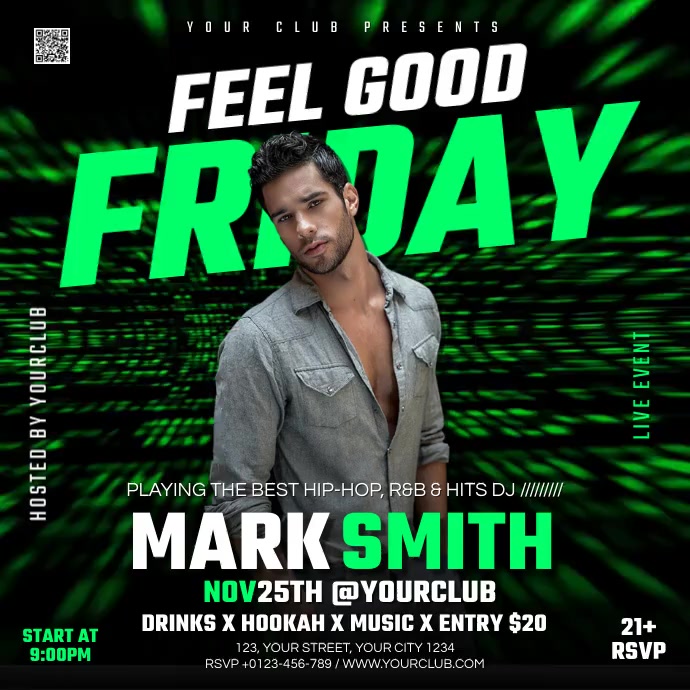 Feel Good Friday Template | PosterMyWall