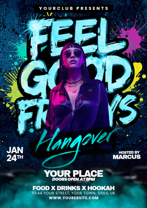 Feel Good Fridays party flyer Template | PosterMyWall