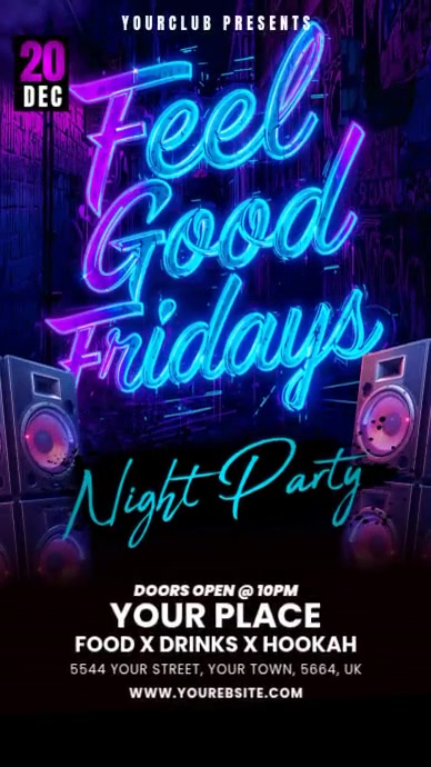 Feel Good Fridays party flyer Template | PosterMyWall