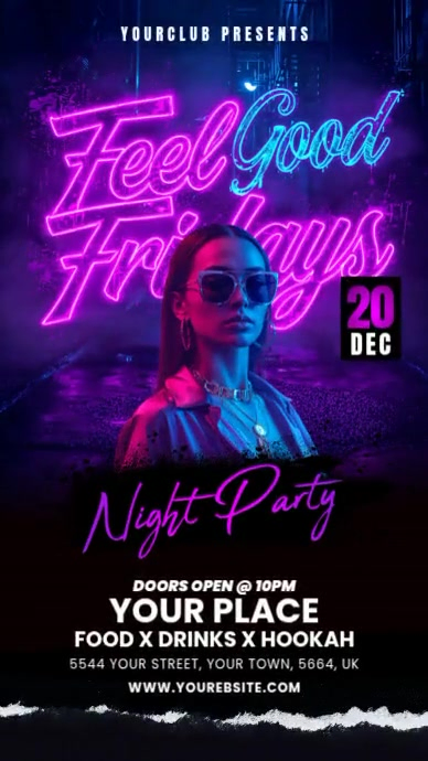 Feel Good Fridays party flyer Template | PosterMyWall