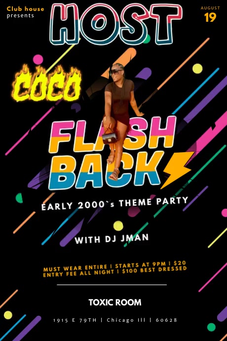 Flashback retro Party Club Template | PosterMyWall