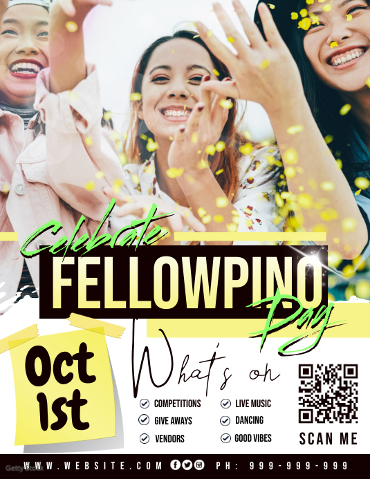 Fellowpino Day Poster Template | PosterMyWall