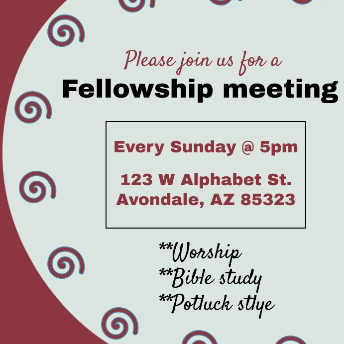 Fellowship Meeting Flyer Template | PosterMyWall
