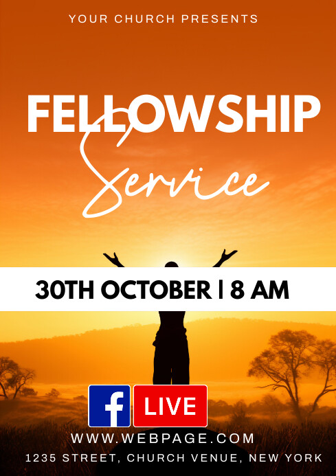 Copy of Fellowship service | PosterMyWall
