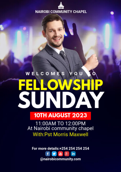 fellowship Sunday flyer template (1) | PosterMyWall