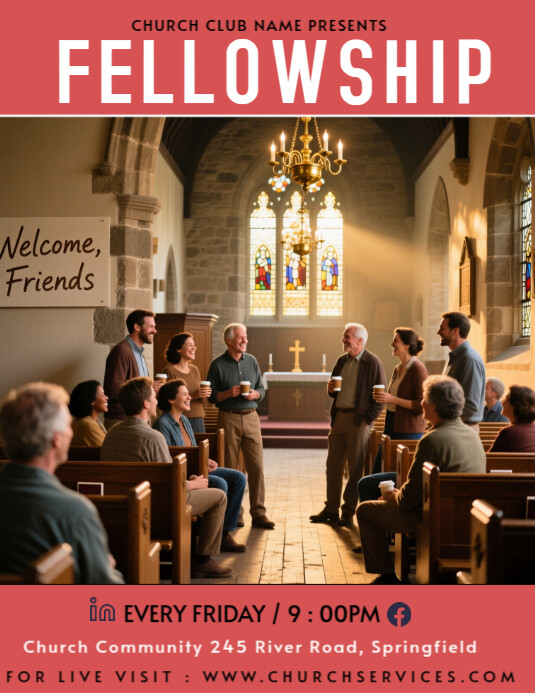 Plantilla de Fellowship with us | PosterMyWall