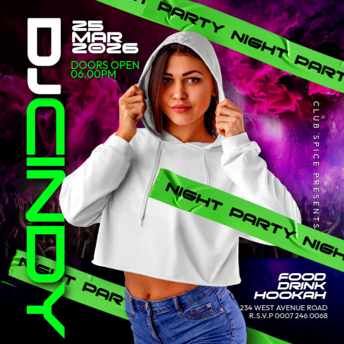 Copy of Female DJ Live night club event performance advertisement ...