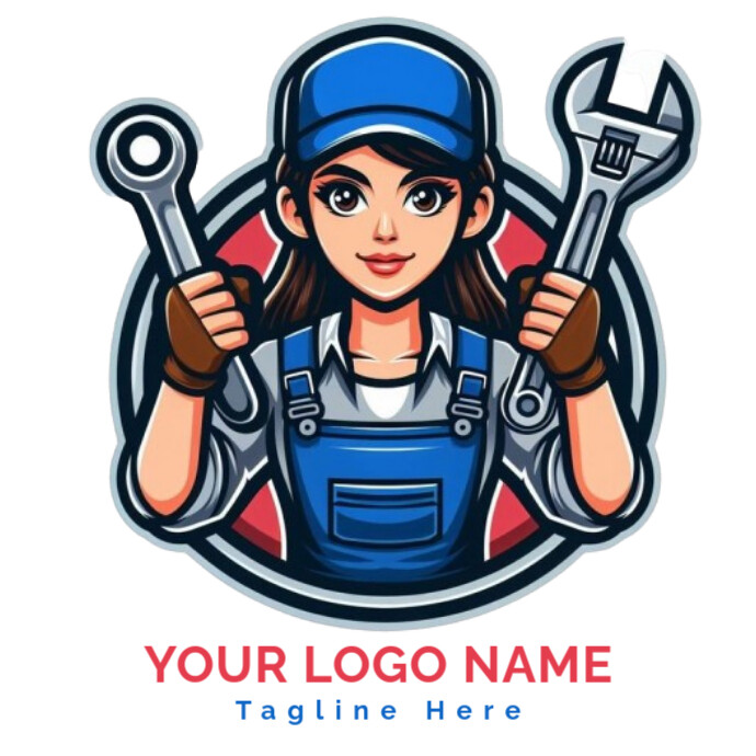 Female Mechanic Mascot Logo, Mascot Logo, Logo Design Inspiration ...
