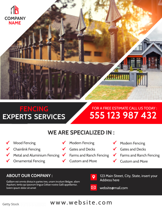 fencing professional services advertisement f Template | PosterMyWall