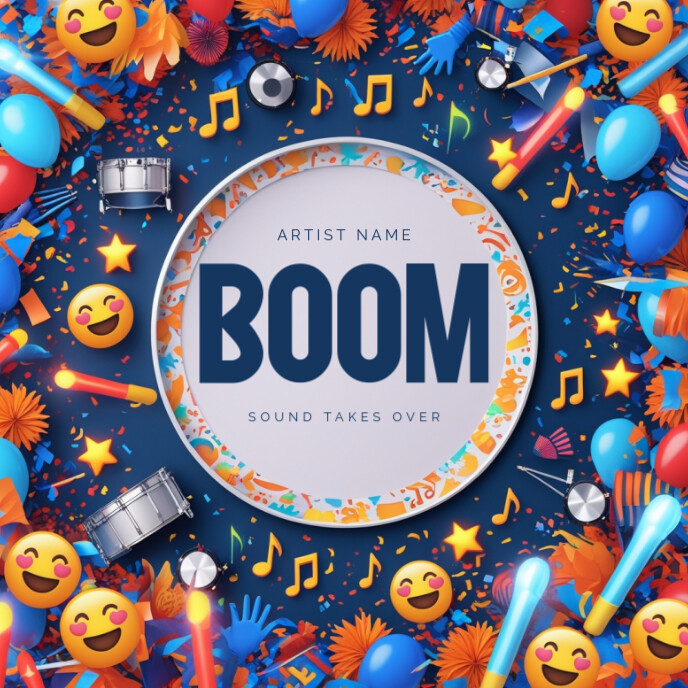 Festival Drop Official Music Album Cover – Maximalist Sound Burst ...