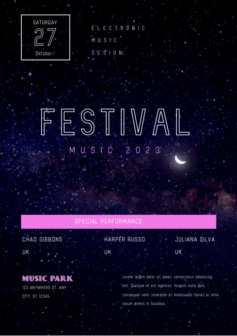 FESTIVAL MUSIC 2023 Template | PosterMyWall