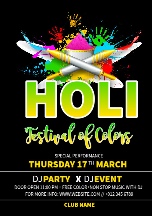 Festival Of Colors Template | PosterMyWall