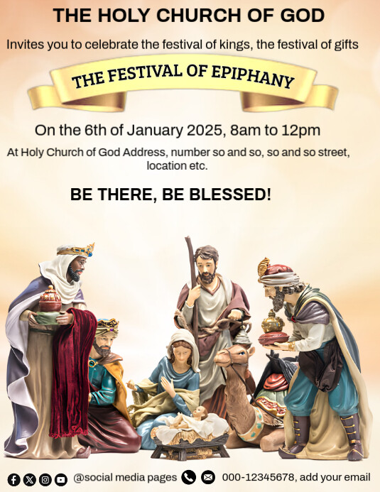 Copy of Festival of epiphany church invitation flyer | PosterMyWall
