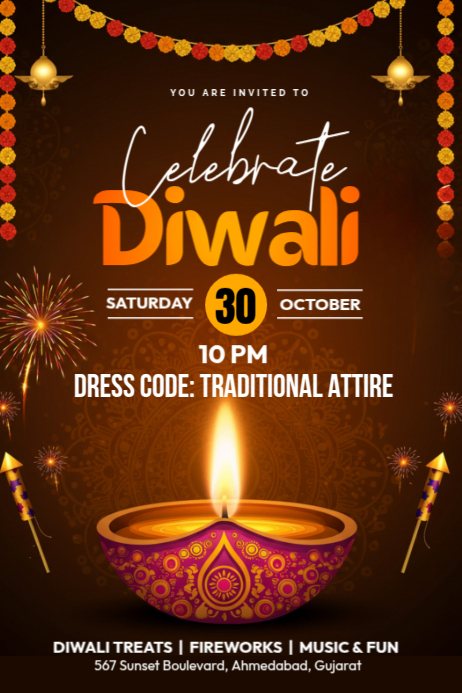 Festival of Lights Invitation Template | PosterMyWall