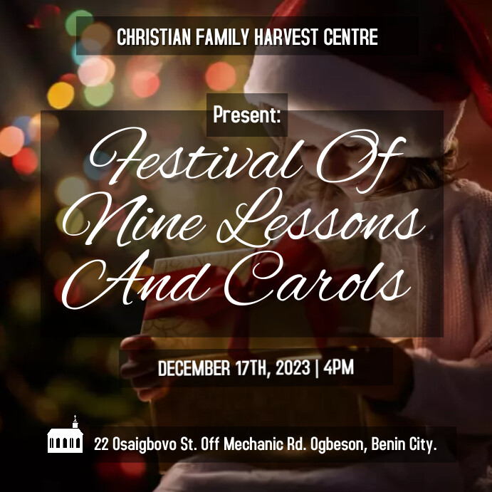 Festival of Nine Lessons and Carols Template | PosterMyWall