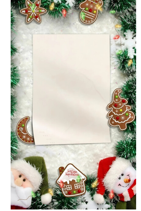 Copy of Festive Christmas Frame with Gingerbread and Decorations ...