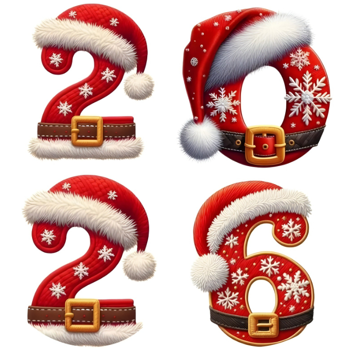 Festive Christmas Numbers in Santa Hat Style Template | PosterMyWall
