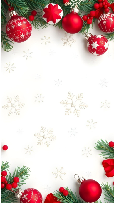 Festive Christmas Ornament Border Template | PosterMyWall
