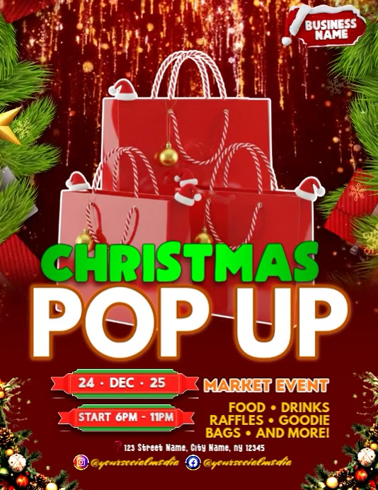 Plantilla de Festive Christmas Pop Up Market | PosterMyWall