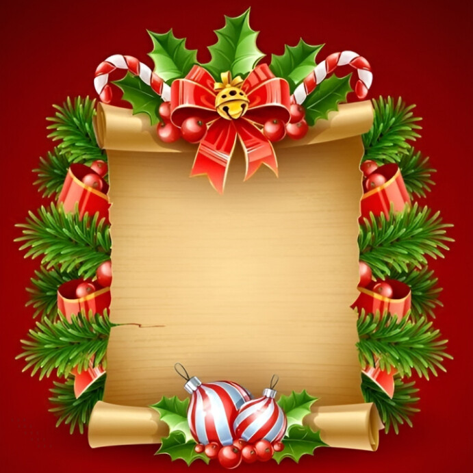 Festive Christmas Scroll Frame Template | PosterMyWall