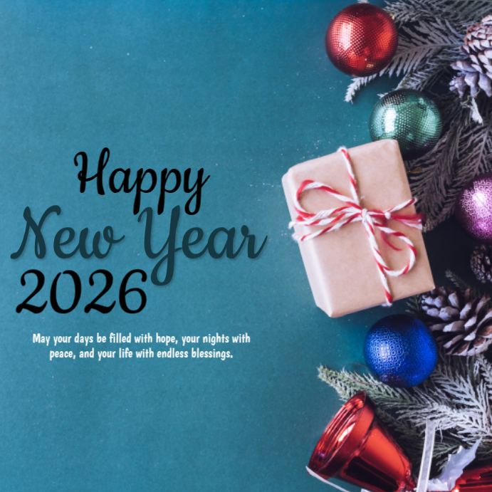 Festive Gift Style New Year 2026 Poster Template | PosterMyWall
