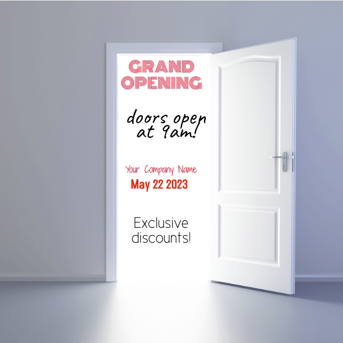 Doors Open Grand Opening Instagram Template | PosterMyWall