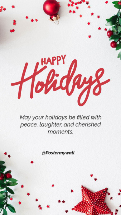 Copy of Festive Heartfelt Happy Holiday Greetings | PosterMyWall
