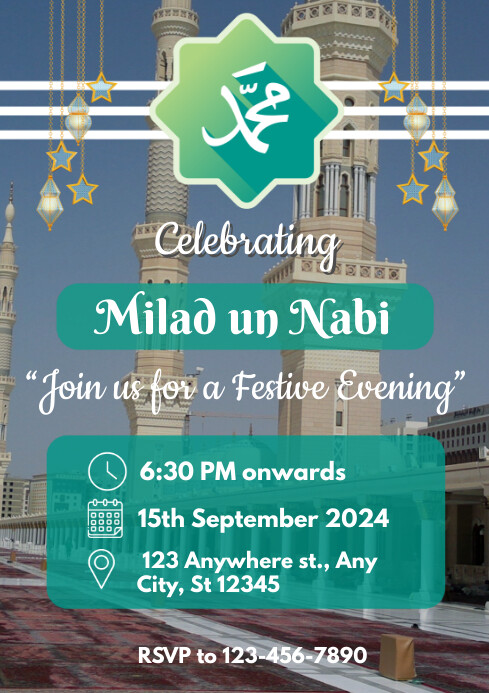 Copy of Festive Milad un Nabi Invite Flyer | PosterMyWall