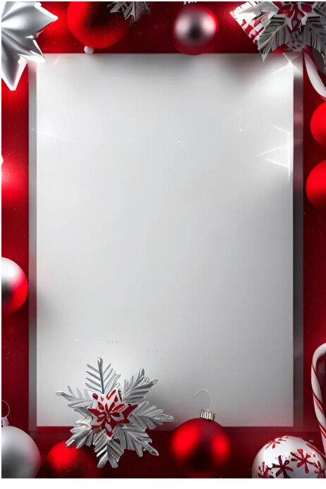 Festive Red and Silver Frame Template | PosterMyWall