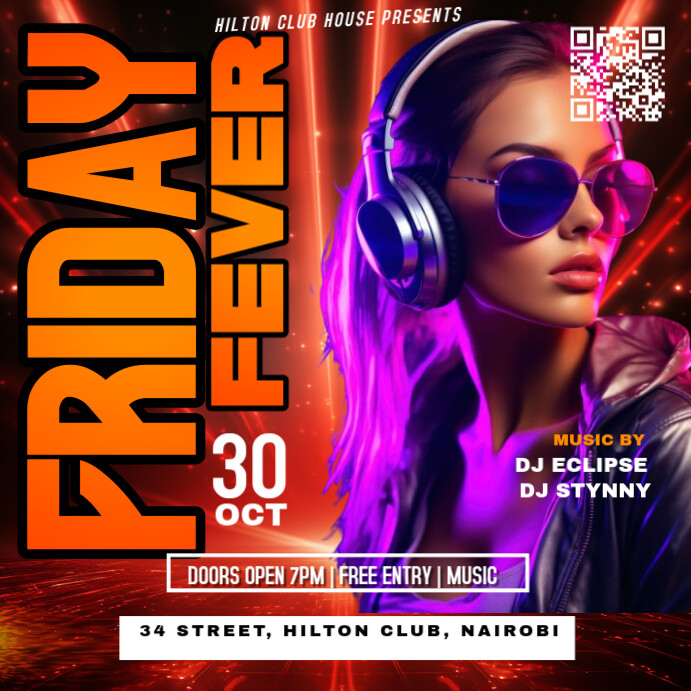 fever Friday party Template | PosterMyWall