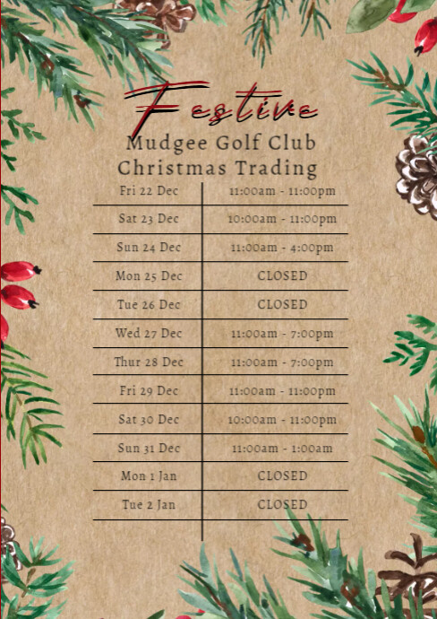 Copy of CHRISTMAS TRADING HOURS DESIGN TEMPLATE | PosterMyWall