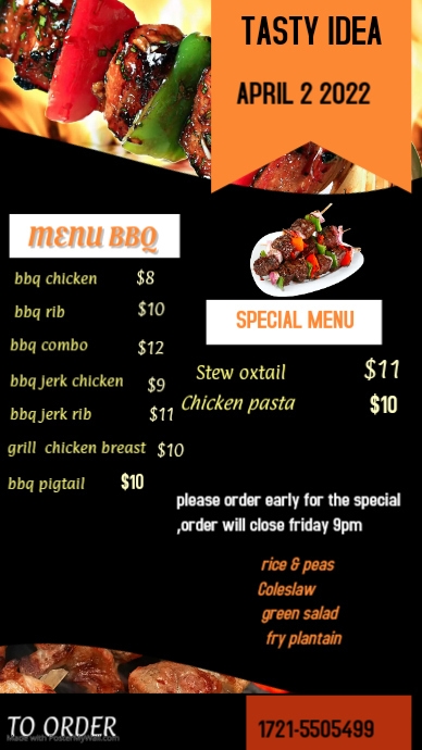 Copy of BBQ menu | PosterMyWall