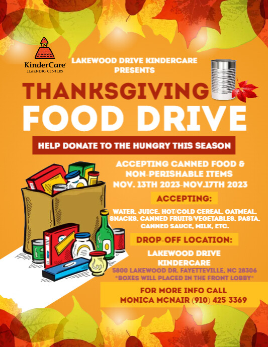 Yellow Food Drive Fundraising Flyer | PosterMyWall