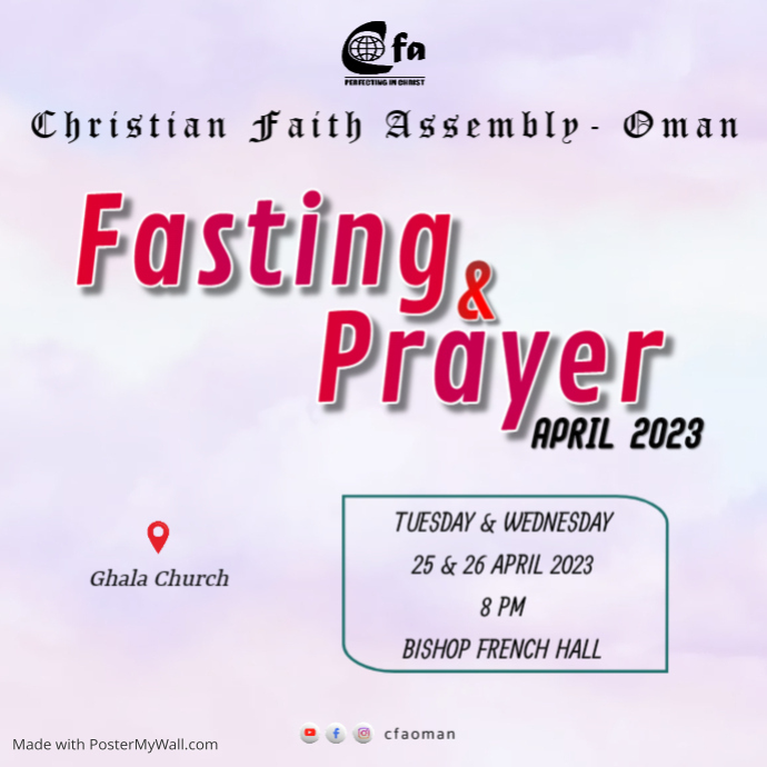 Fasting Prayer- January 203 | PosterMyWall