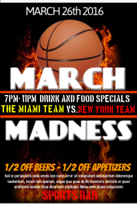 march madness, basketball game Template | PosterMyWall