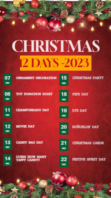 Copy of Christmas schedule | PosterMyWall