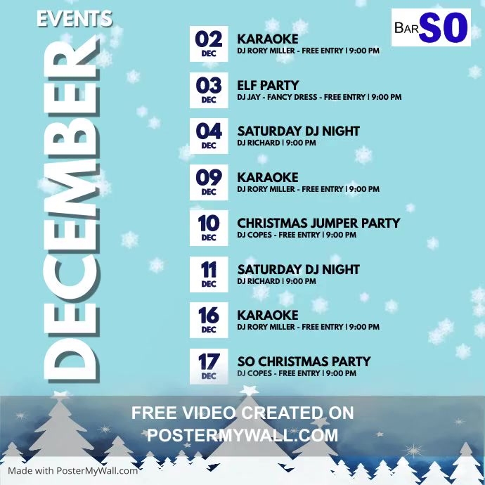 Copy of Copy of Winter Events Schedule Calendar Template | PosterMyWall