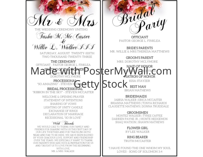 Wedding Program | PosterMyWall