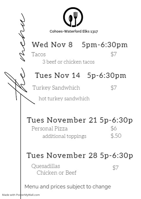 Copy of November Menu | PosterMyWall