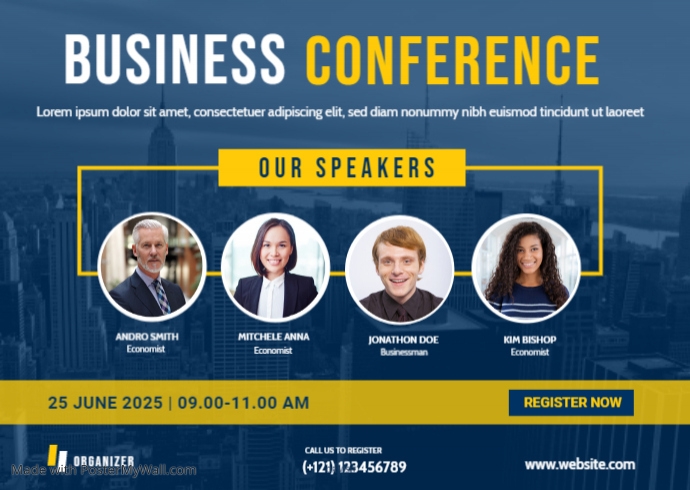 Copy of Business Conference Postcard Banner Template | PosterMyWall