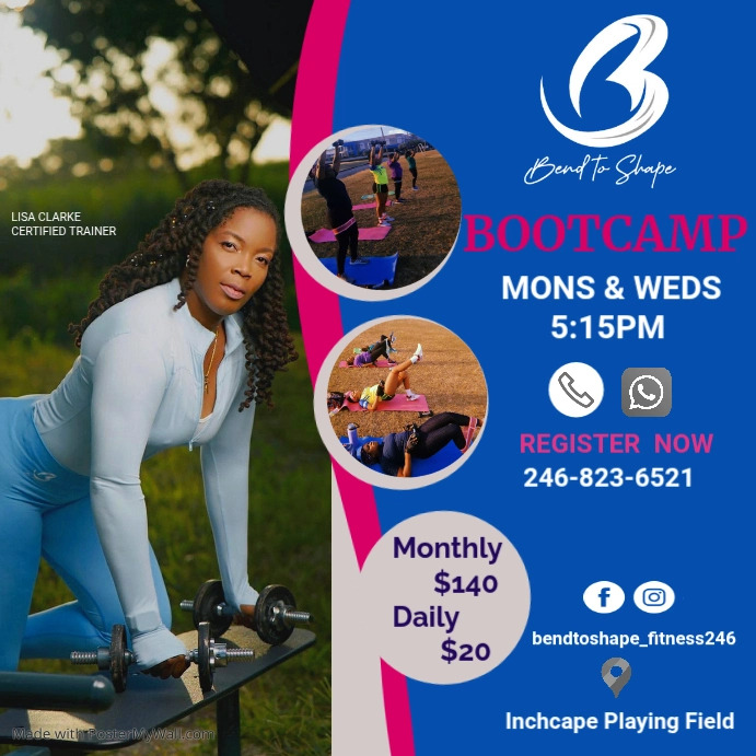 Bend to shape fitness | PosterMyWall