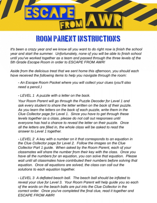 Room Parent Instruction Pg 1 | PosterMyWall