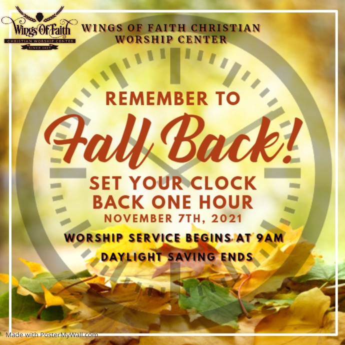 Copy of Daylight Saving Ends - Fall Back Sunday Churc | PosterMyWall