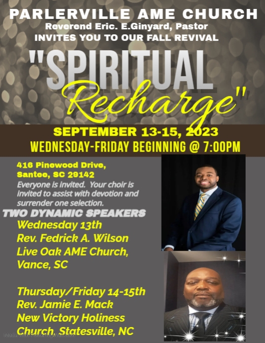 Spiritual Recharge Church Event Flyer | PosterMyWall
