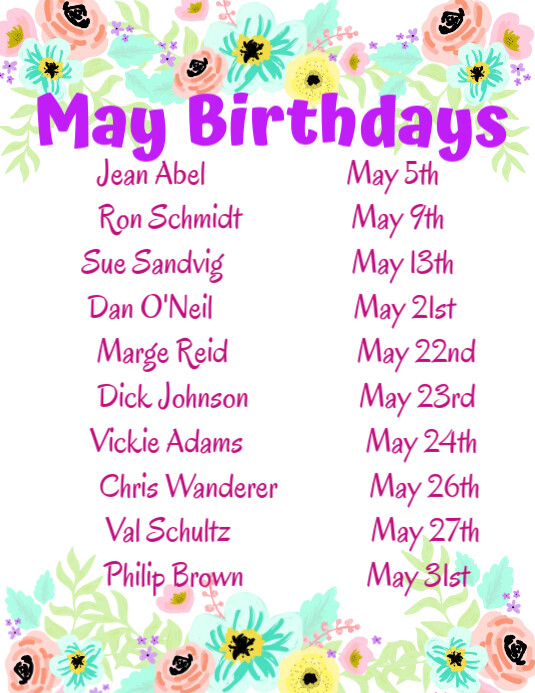 May Birthday Flyer | PosterMyWall