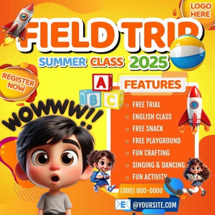 Field Trip Summer Class Flyer Template | PosterMyWall