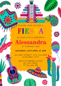 Fiesta Birthday Invitation Template | PosterMyWall