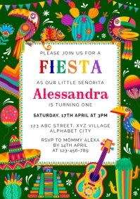 Fiesta Birthday Invitation Template | PosterMyWall